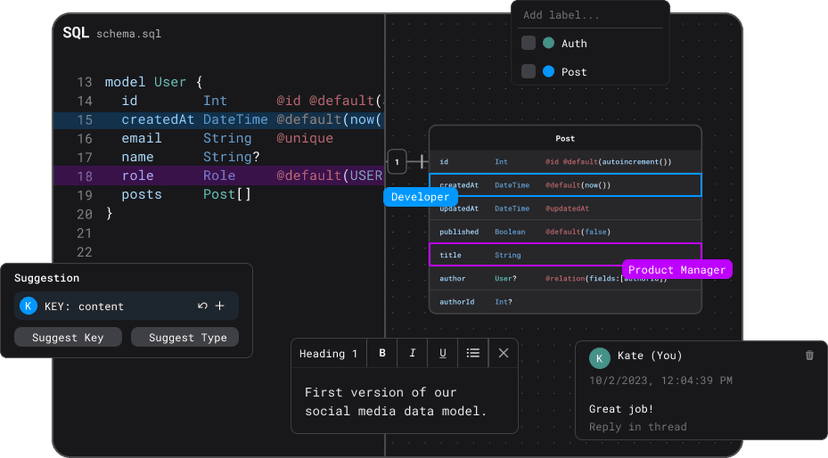 No-code SQL data model with Schema Visualizer